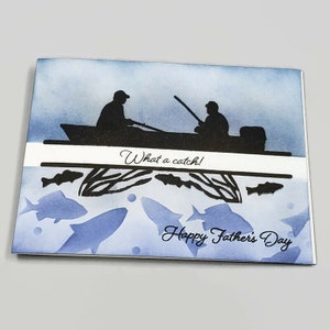 What A Catch Happy Fathers Day Fishing Themed Greeting - Etsy