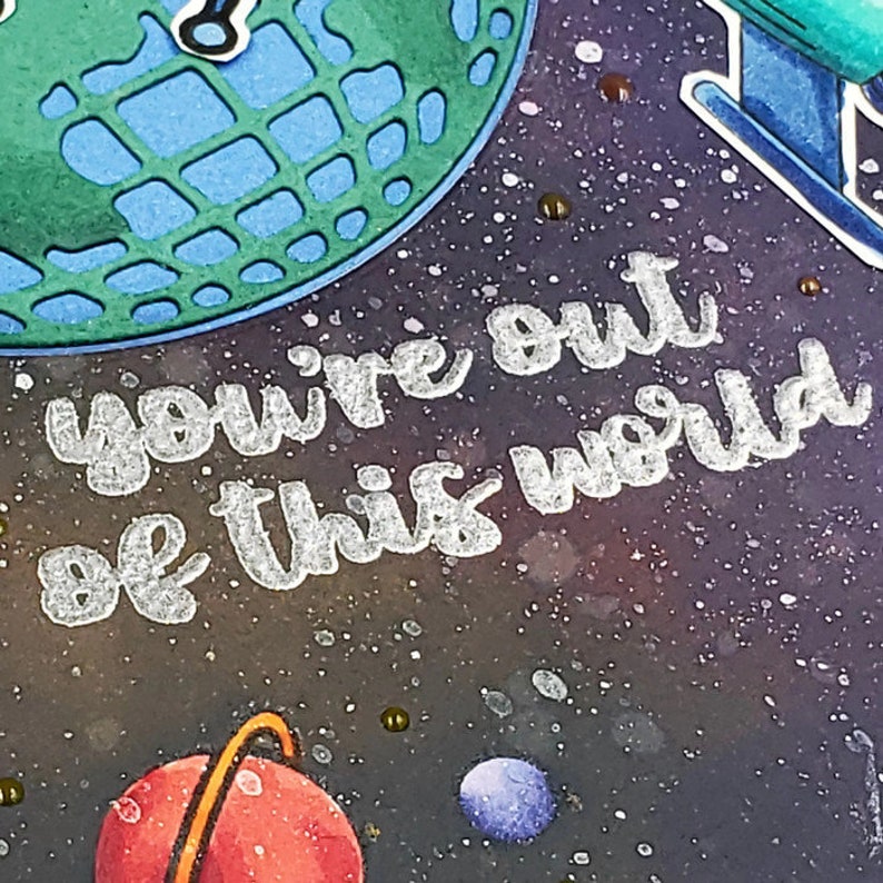 Outer Space Themed Glow in the Dark Encouragement Card 230215 - Etsy