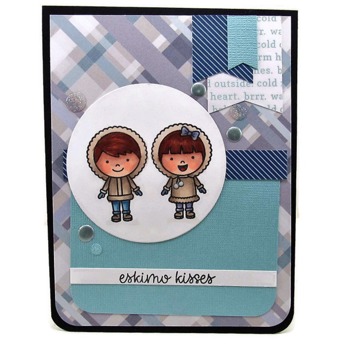 Handmade Love Card Eskimo Kisses Hand Colored Eskimo - Etsy