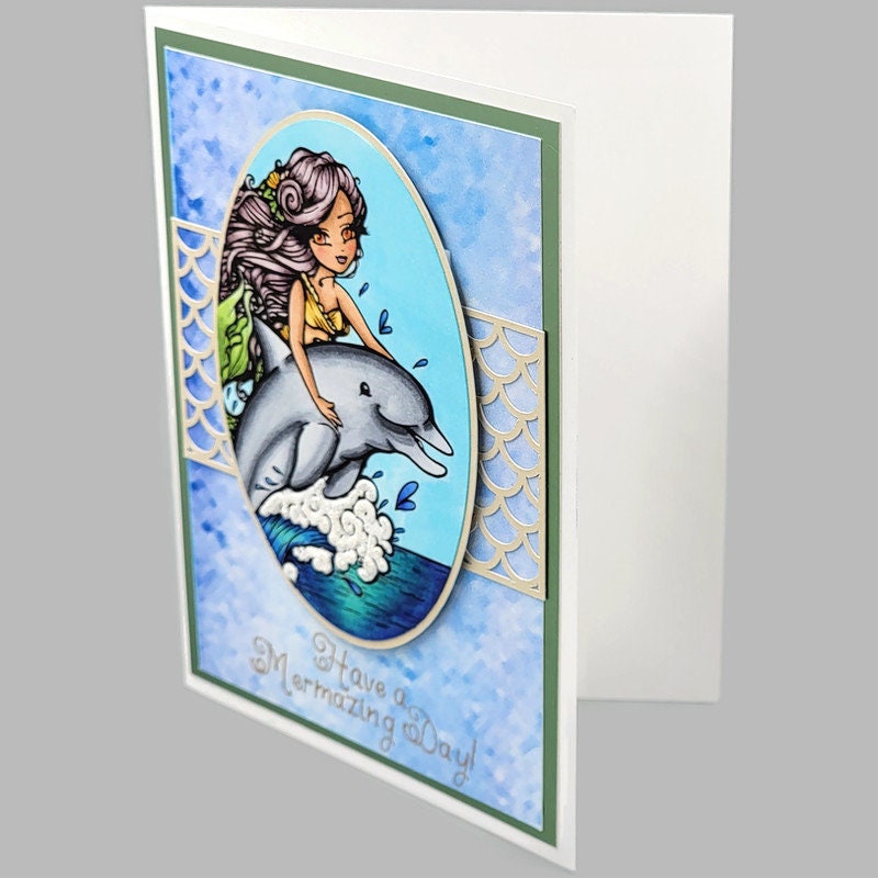 Have A Mermazing Day Handmade Mermaid Dolphin Themed Greeting Card ...