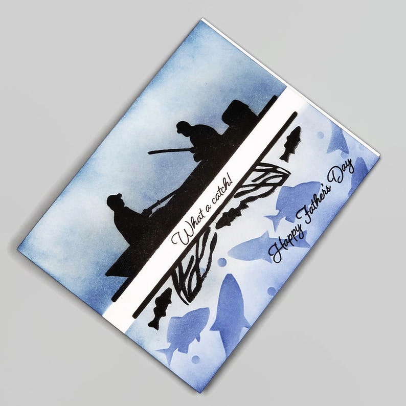 What A Catch Happy Fathers Day Fishing Themed Greeting - Etsy