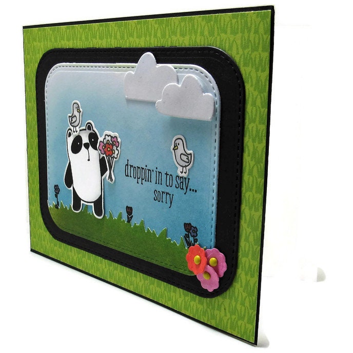 Handmade Droppin' in to Say Sorry Card With Panda Standing Among the ...