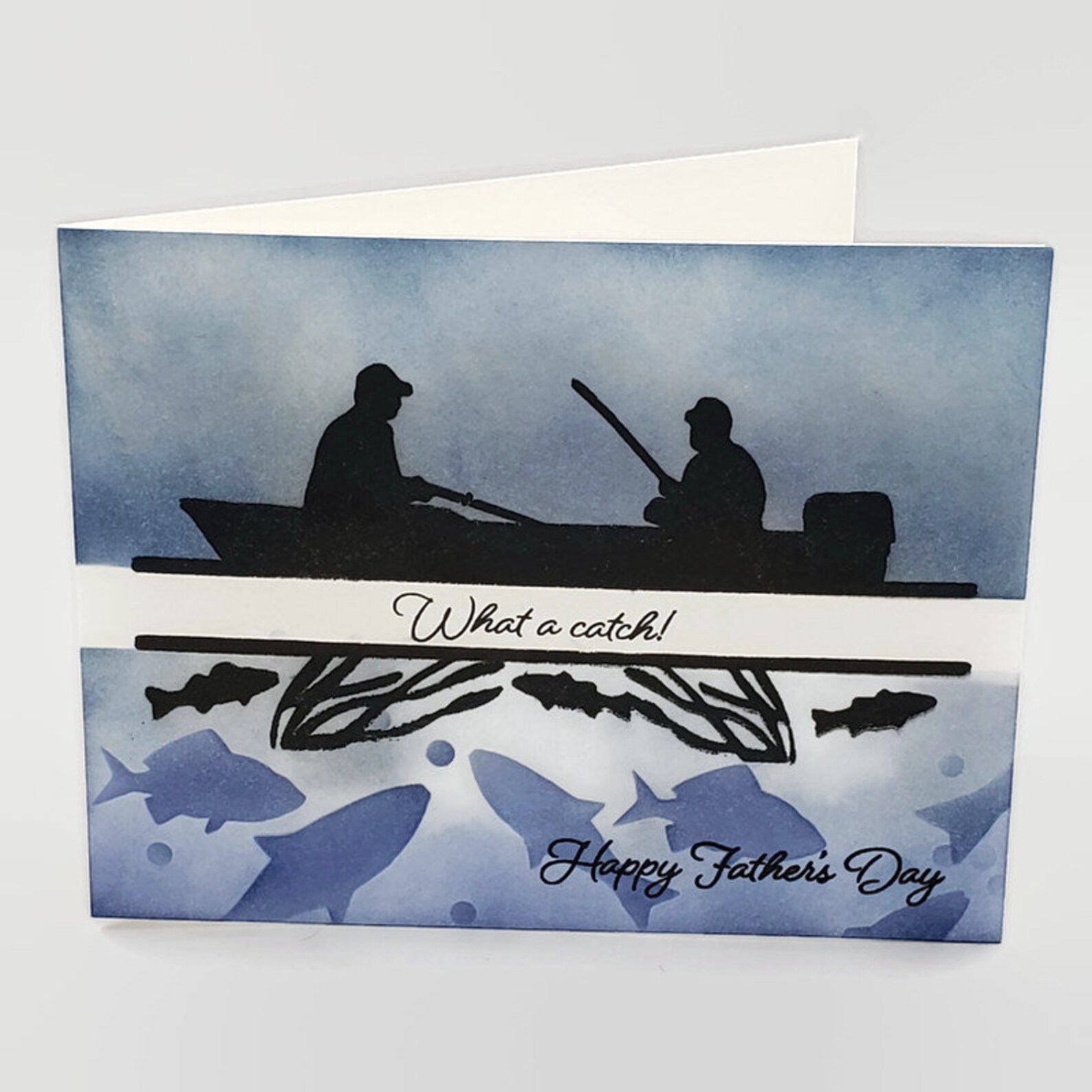 What A Catch Happy Fathers Day Fishing Themed Greeting - Etsy