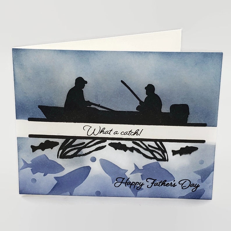 What A Catch Happy Fathers Day Fishing Themed Greeting - Etsy