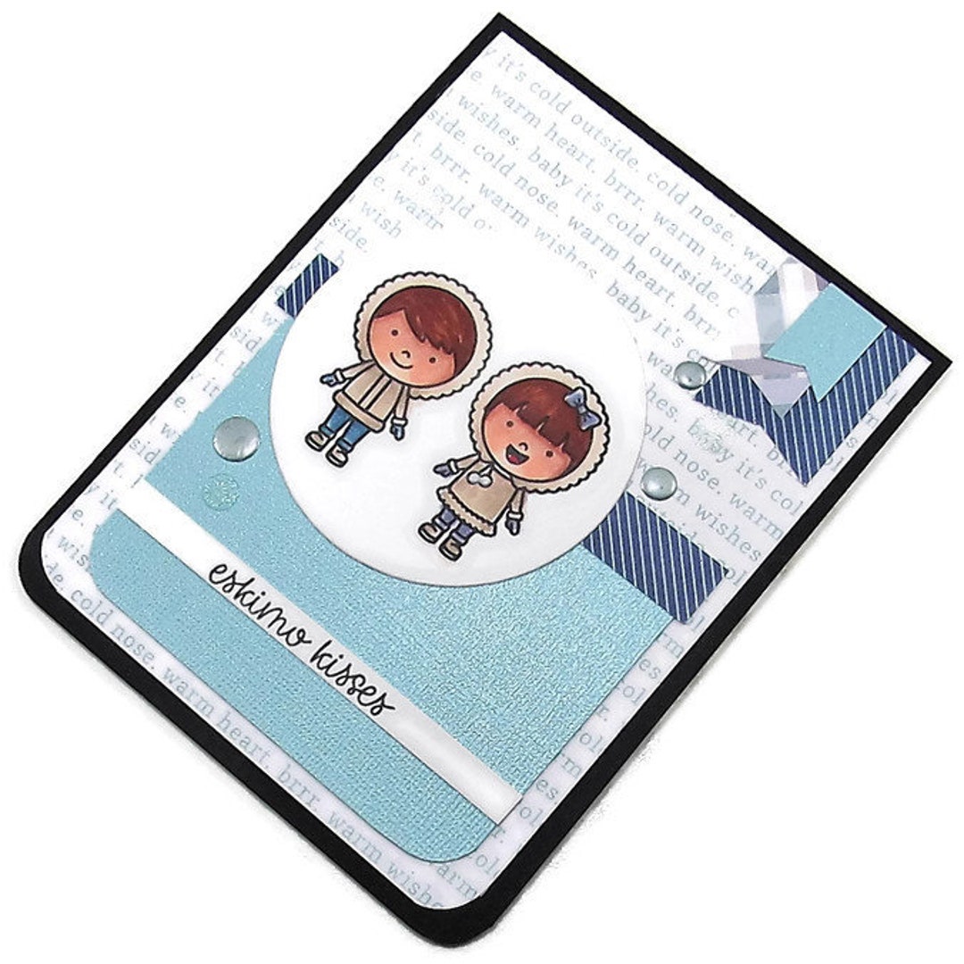 Handmade Love Card Eskimo Kisses Hand Colored Eskimo Themed Card for ...