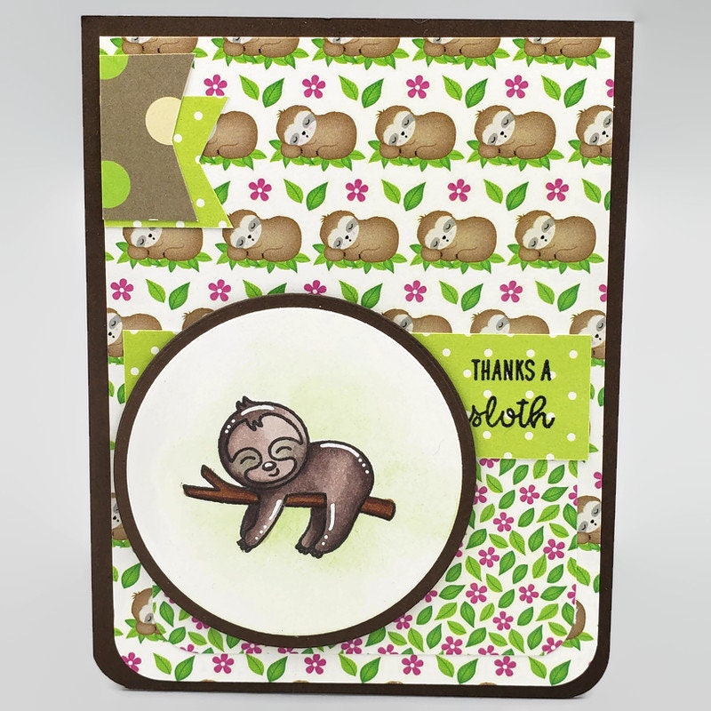 Thanks A Sloth Thank You Card 2019249 - Etsy
