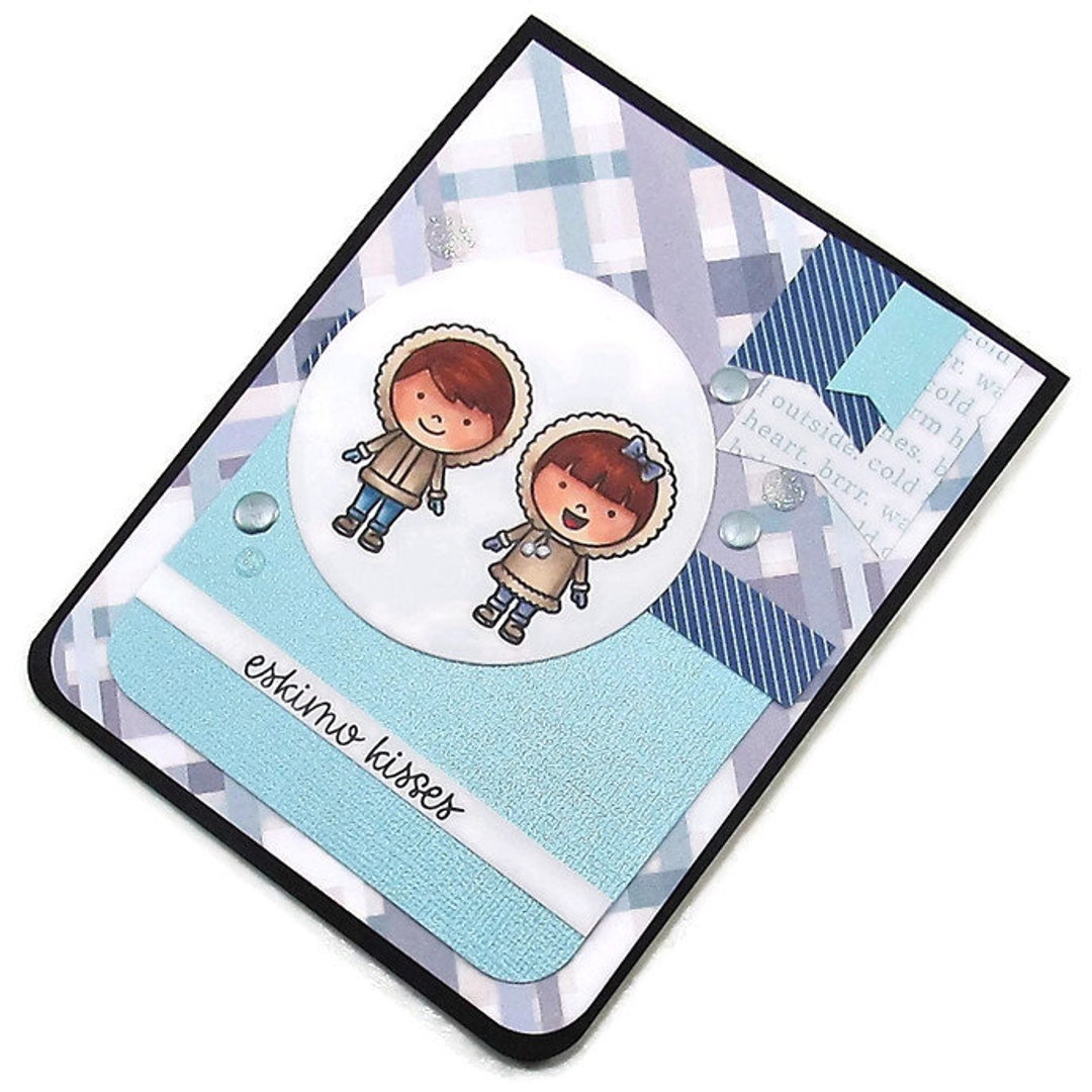 Handmade Love Card Eskimo Kisses Hand Colored Eskimo Themed Card for ...