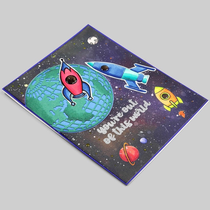 Outer Space Themed Glow in the Dark Encouragement Card 230215 - Etsy
