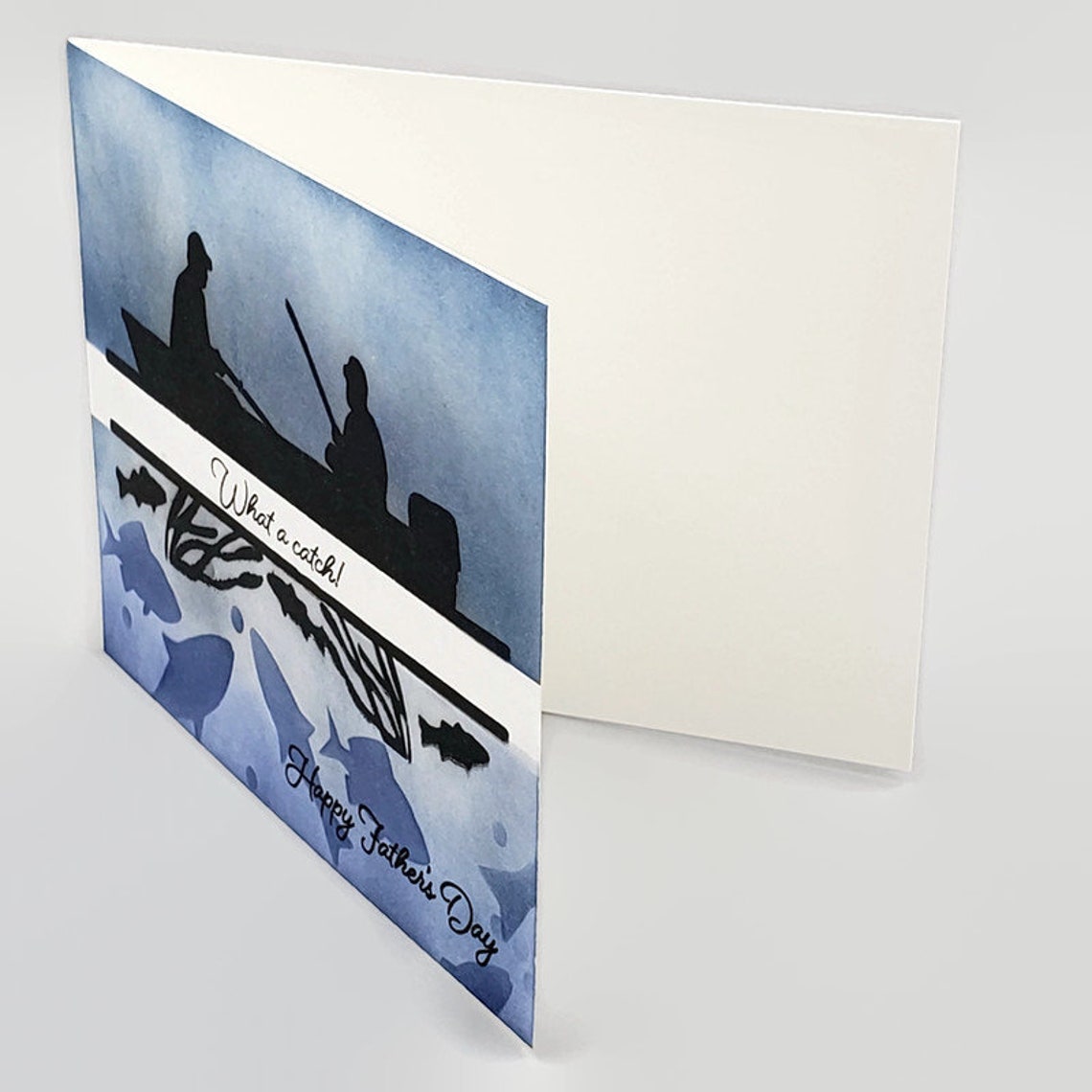 What A Catch Happy Fathers Day Fishing Themed Greeting - Etsy