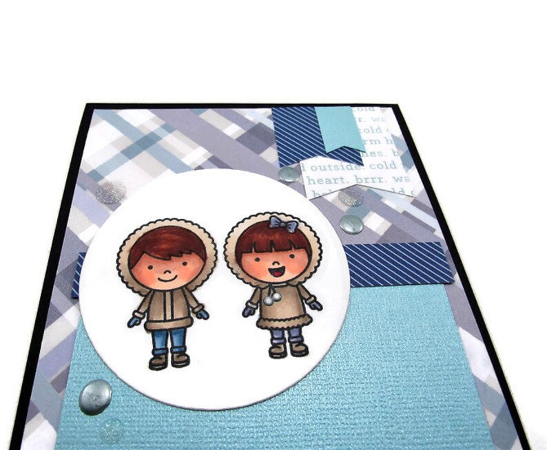 Handmade Love Card Eskimo Kisses Hand Colored Eskimo Themed Card for ...
