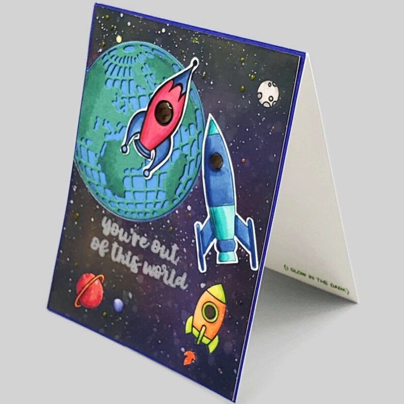 Outer Space Themed Glow in the Dark Encouragement Card 230215 - Etsy