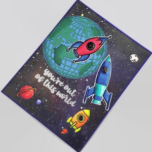 Outer Space Themed Glow in the Dark Encouragement Card 230215 - Etsy