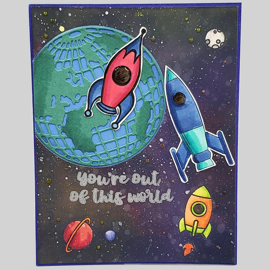 Outer Space Themed Glow in the Dark Encouragement Card 230215 - Etsy