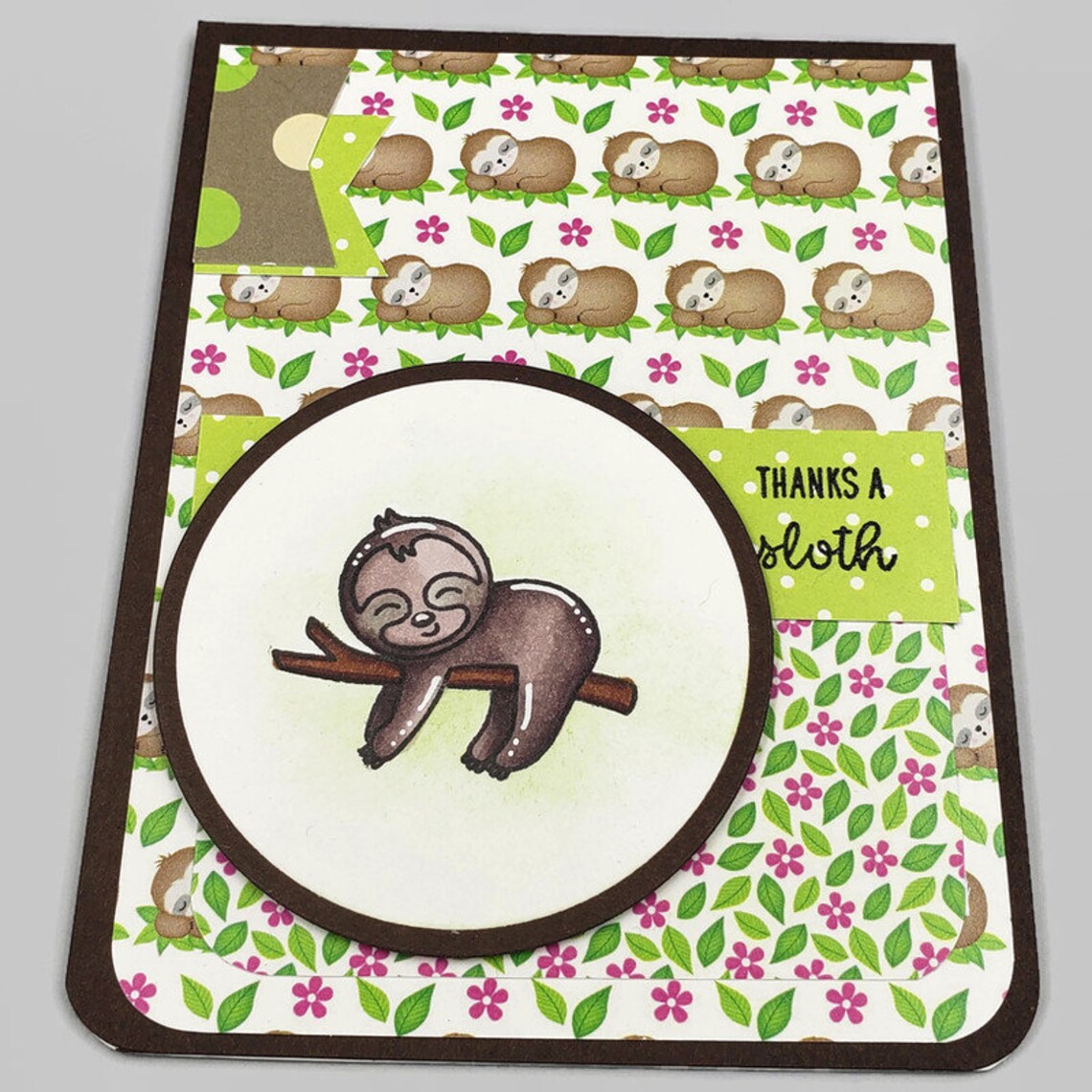 Thanks A Sloth Thank You Card 2019249 - Etsy