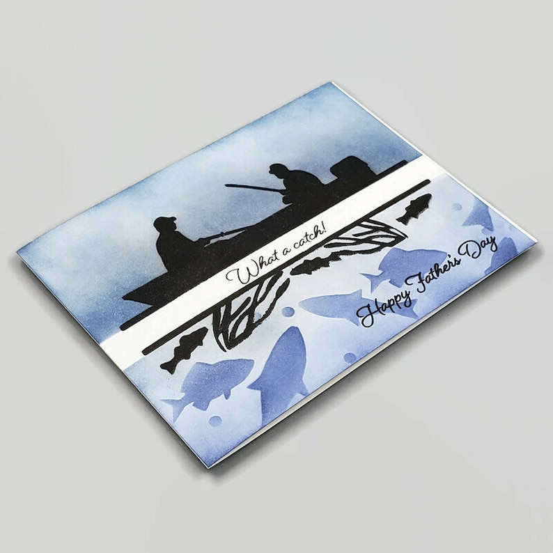 What A Catch Happy Fathers Day Fishing Themed Greeting - Etsy