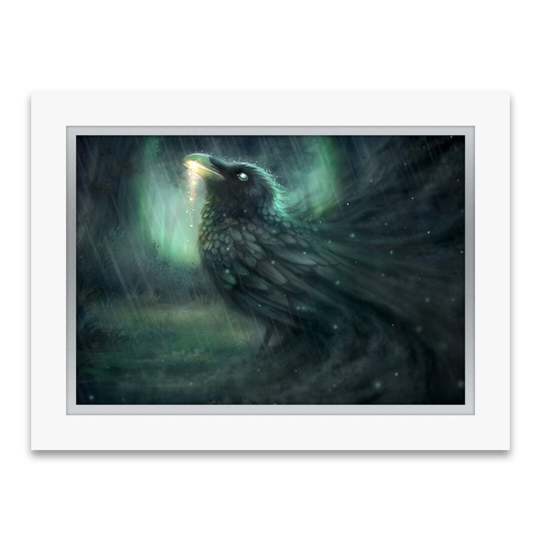 Premium Art Print "the Star Eater" | Black Crow Eating a Star in a Dark ...