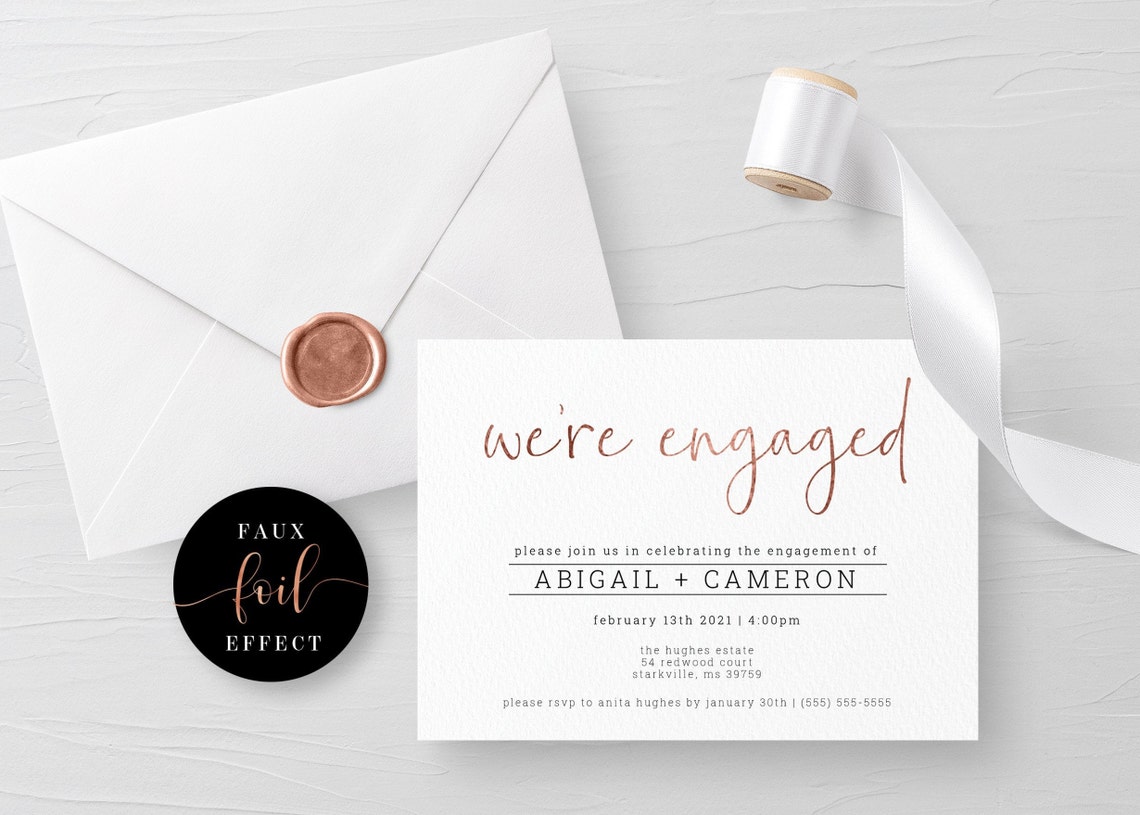 Printable Engagement Announcement We're Engaged Party | Etsy