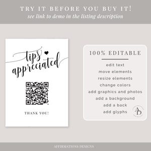 Tips Appreciated Wedding Bar Sign Template, Wedding Sign, Bar Sign With ...