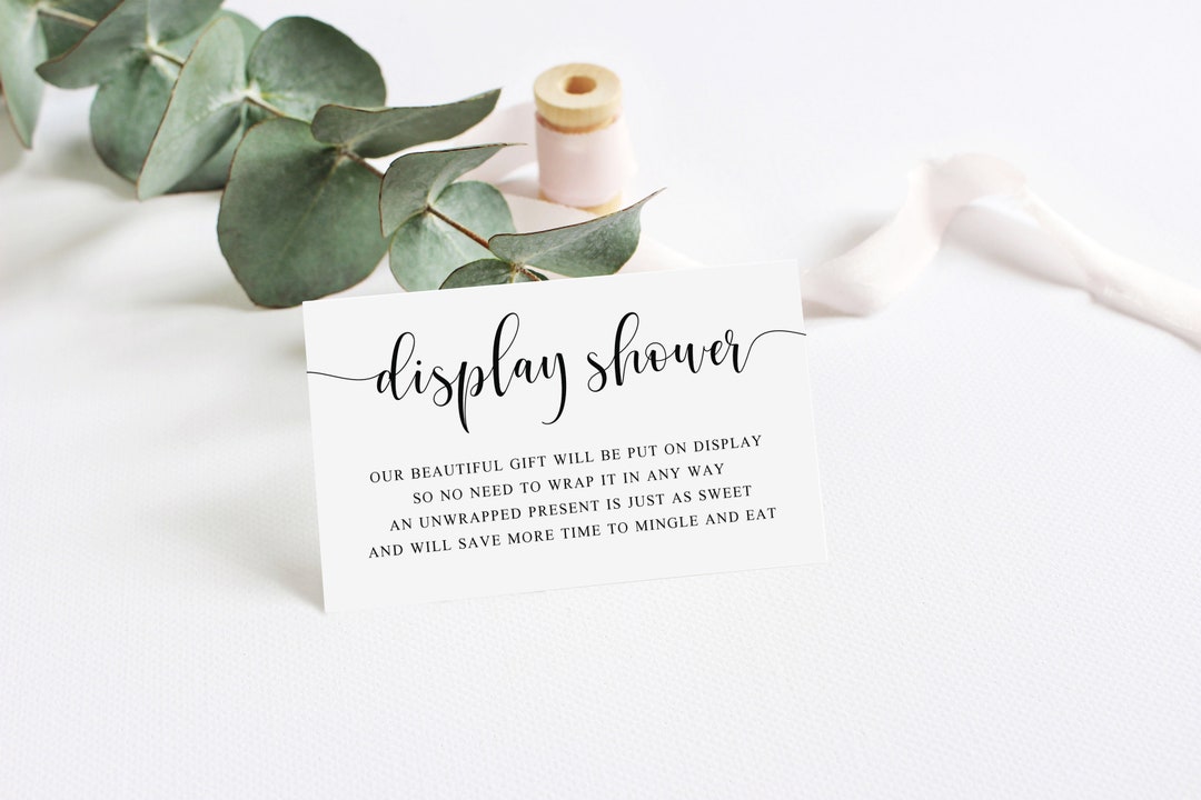 Display Shower Bridal Shower Invitation Insert Card Template, Printable ...