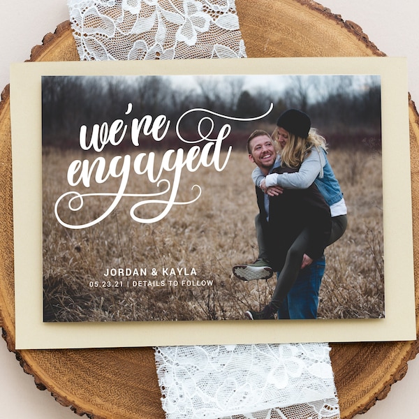 Engagement Rustic Announcement - Etsy