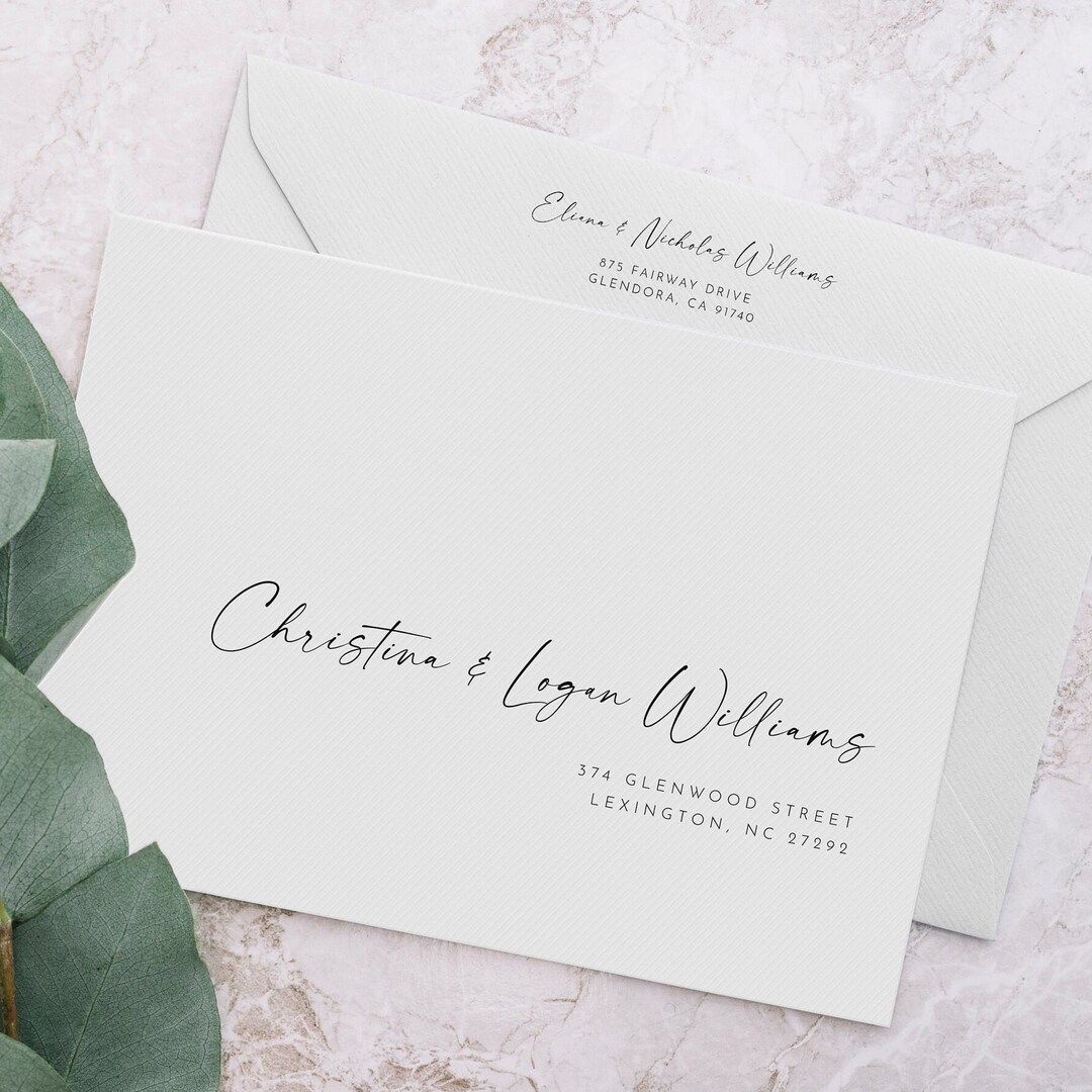 Minimalist Wedding Address Envelope Template, Printable Wedding ...