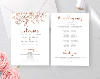 Printable Infographic Wedding Program Editable Order of | Etsy