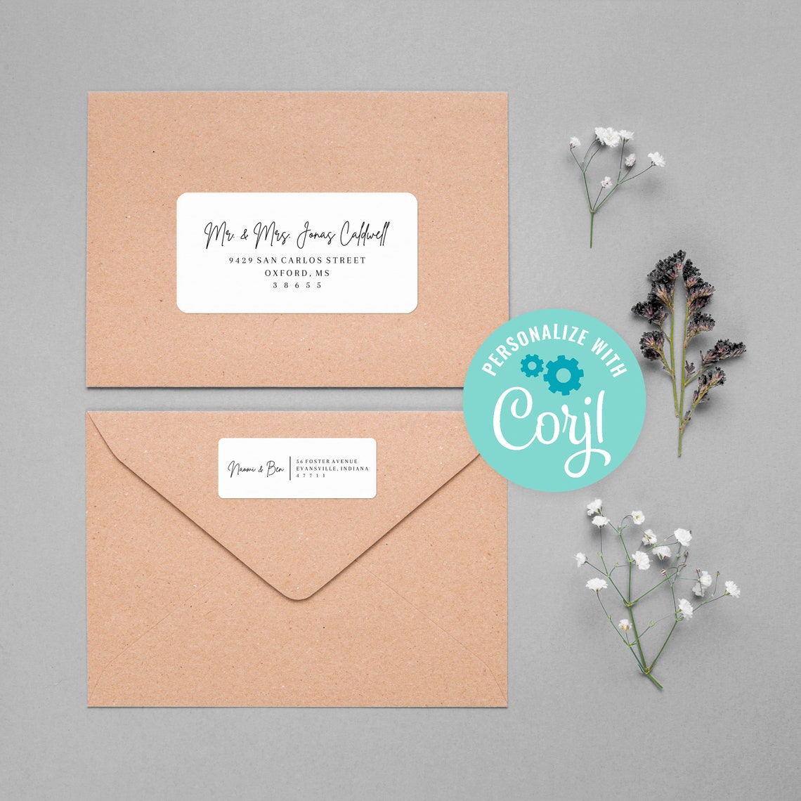 Printable Envelope Address Labels // Editable Wedding Address | Etsy