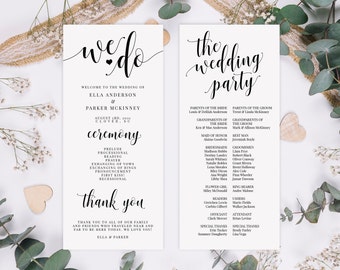 Printable Rustic Wedding Program Template Editable Order of | Etsy Canada