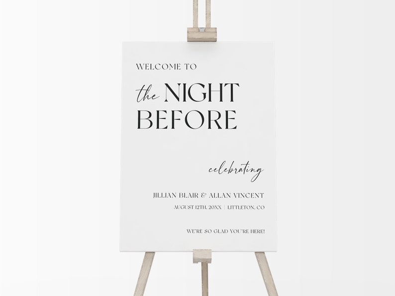 The Night Before Minimalist Wedding Rehearsal Dinner Welcome - Etsy