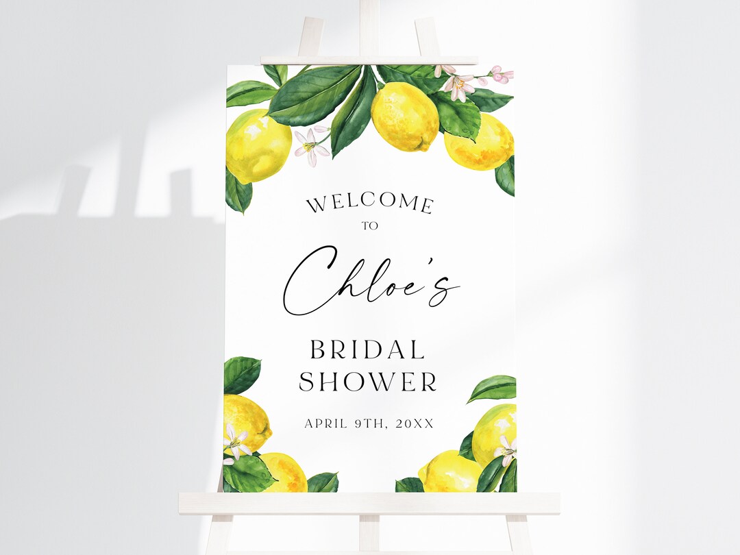 Lemons Bridal Shower Welcome Sign Template, Citrus Bridal Shower ...