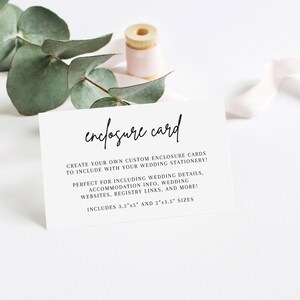 Minimalist Enclosure Card Template, Wedding Invitation Insert Card ...