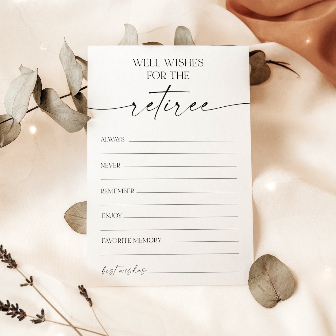 Well Wishes for the Retiree Retirement Party Template, Retirement Party ...