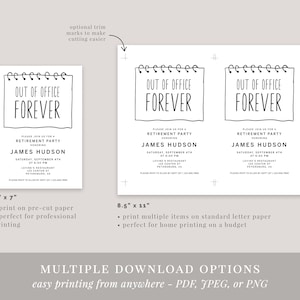 Out of Office Forever Retirement Party Invitation Template, Funny ...