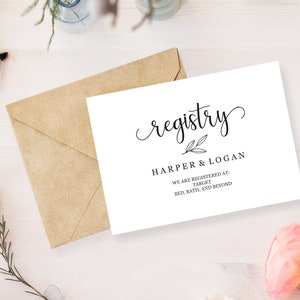 Registry Wedding Invitation Insert, Printable Invitation Editable ...