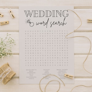 Printable Bridal Shower Word Search Game, Bridal Shower Game, Wedding ...