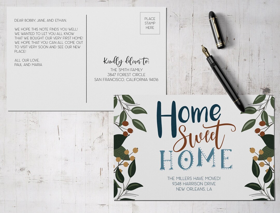 Moving Announcement Printable Postcard Template, Editable Moving ...