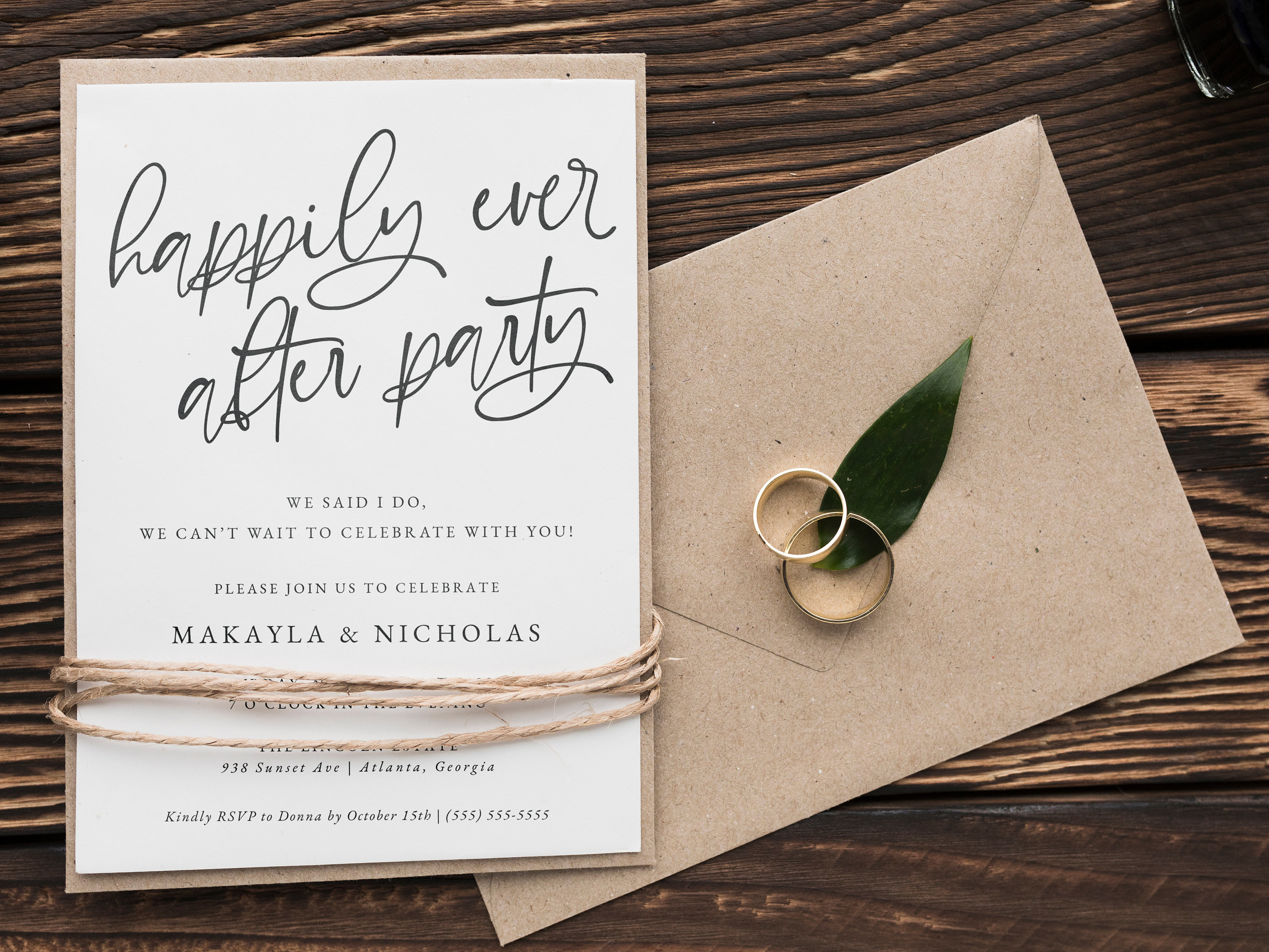 Happily Ever After Wedding Reception Invitation Template | Etsy