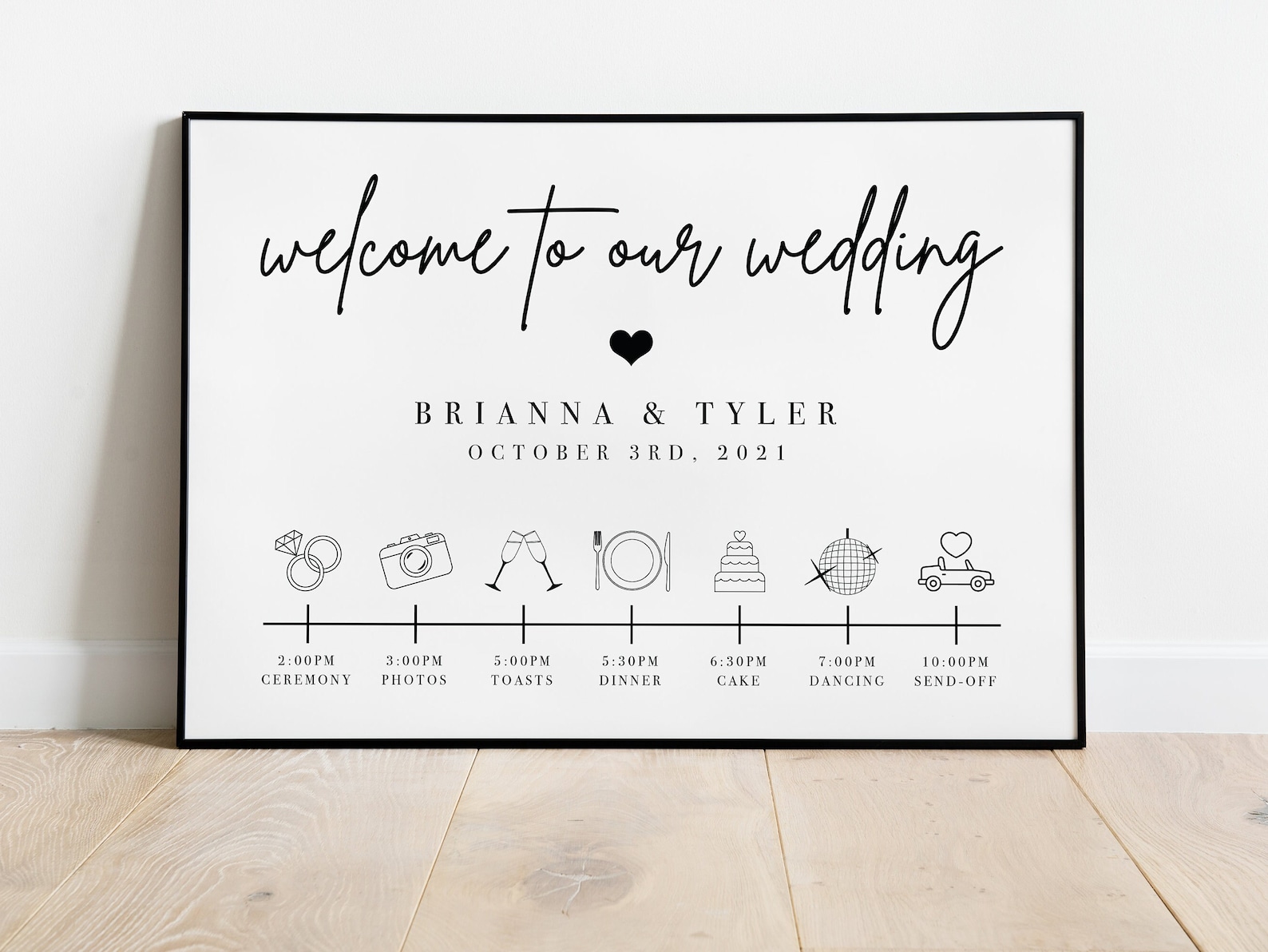 Wedding Timeline Welcome Sign, Printable Welcome Wedding Poster ...