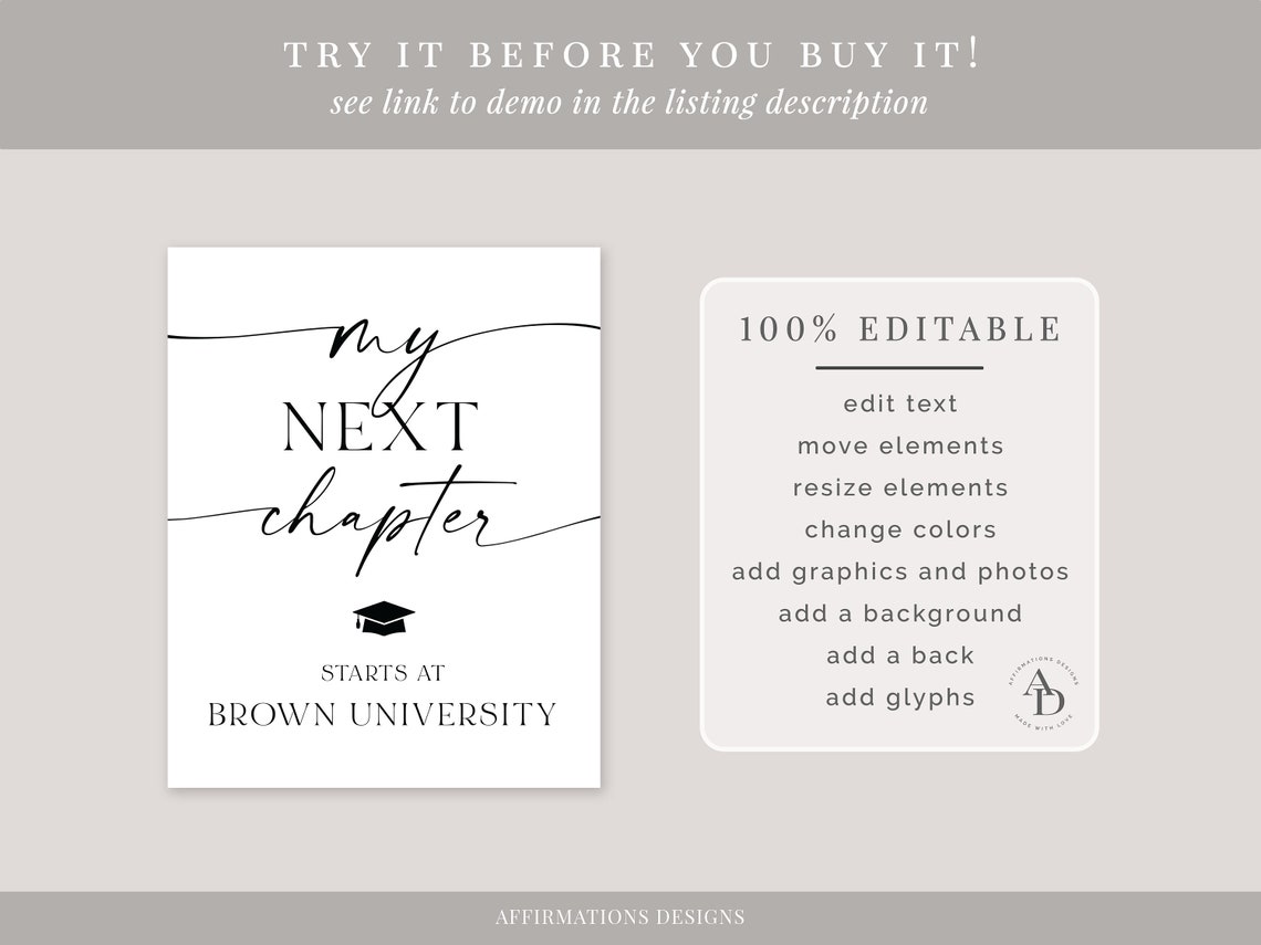 My Next Chapter Graduation Party Sign Template, Graduation Party Decor ...