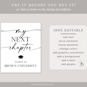 My Next Chapter Graduation Party Sign Template, Graduation Party Decor ...