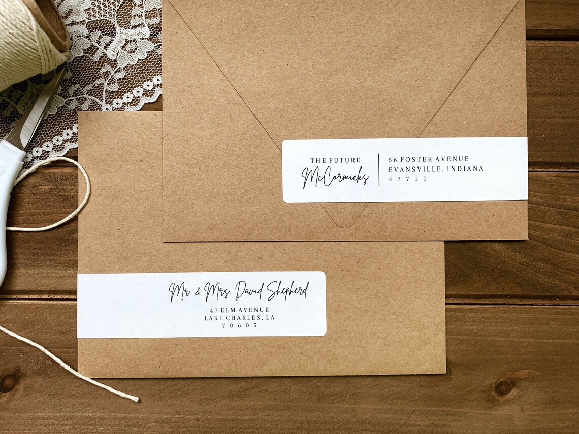 Printable Envelope Address Wrap Labels Editable Wedding - Etsy