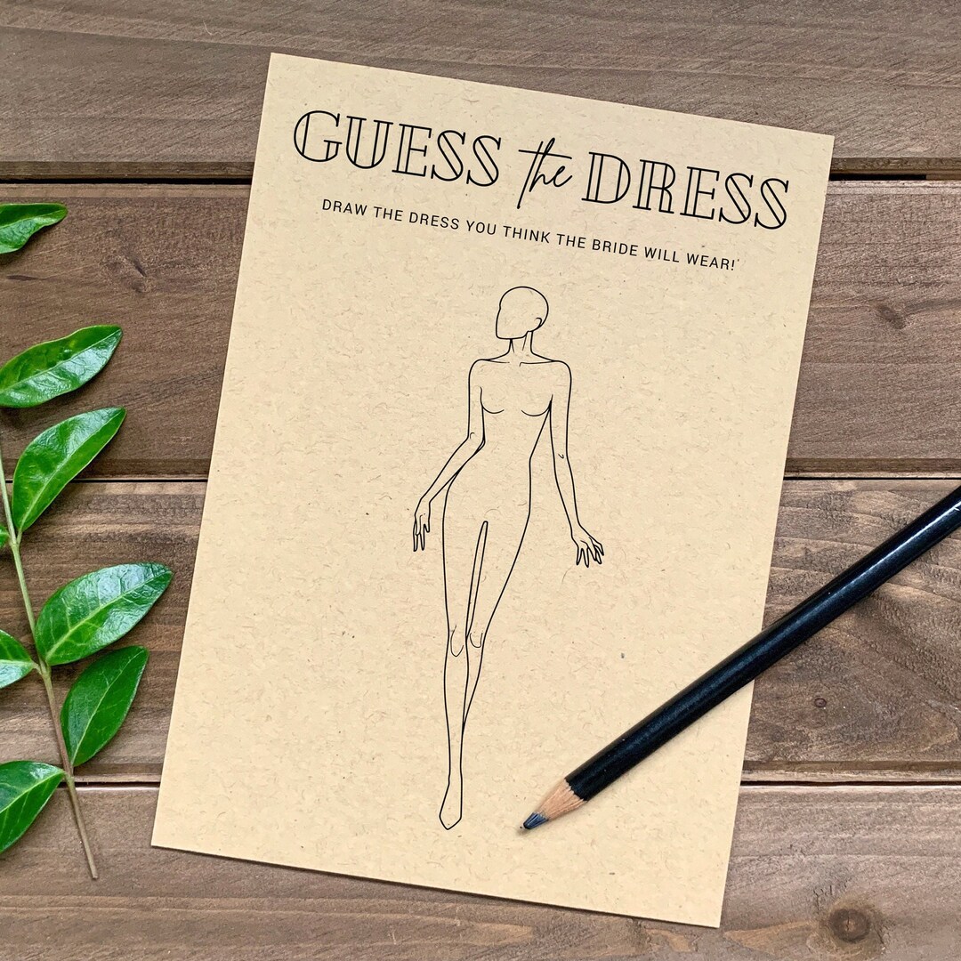 Guess the Dress Printable Bridal Shower Game, Wedding Shower Game ...