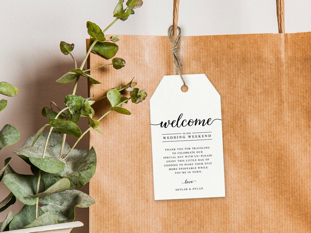Wedding Weekend Welcome Tag Template Printable Welcome Bag - Etsy