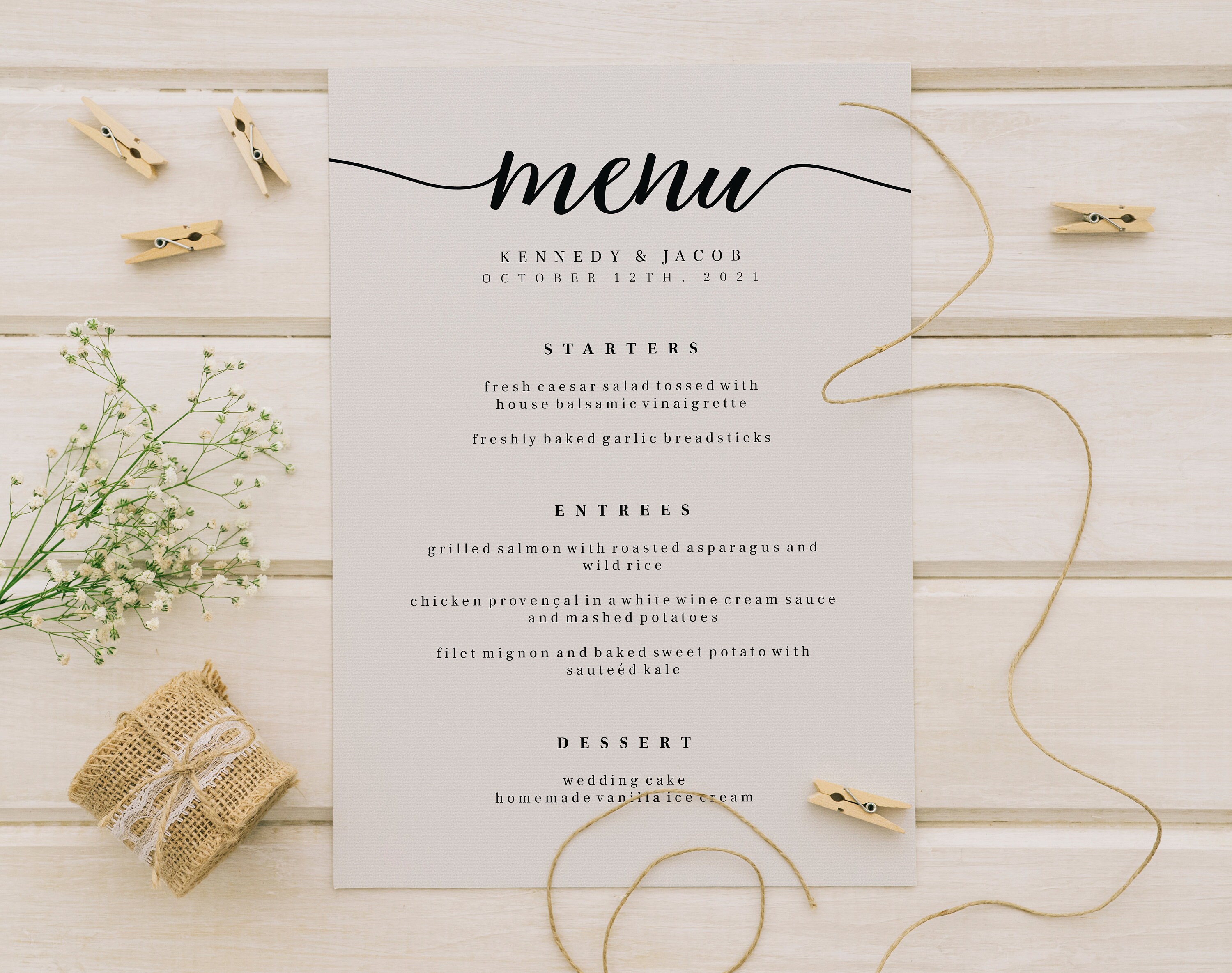 Printable Wedding Menu Sign // Editable Wedding Menu Template | Etsy