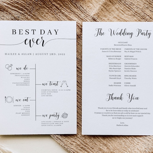 Rustic Printable Wedding Programs Wedding Ceremony Program - Etsy