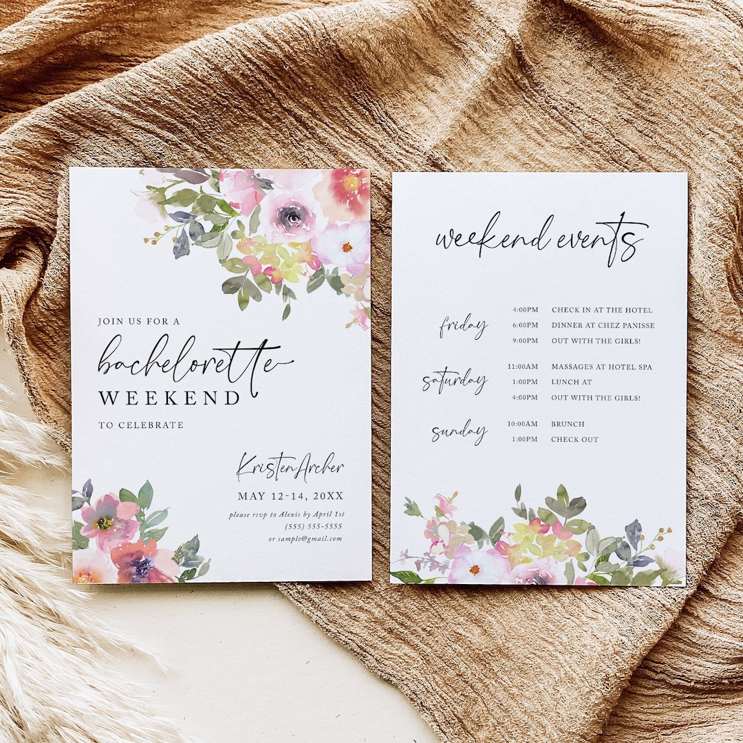Bachelorette Party Invitation Template, Printable Bachelorette Weekend ...