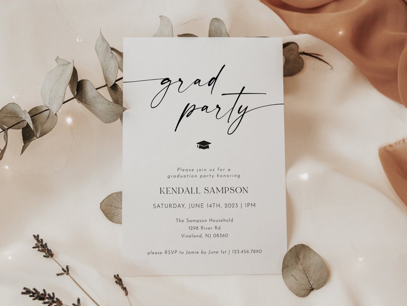 Minimalist Graduation Party Invitation Template Minimalist - Etsy