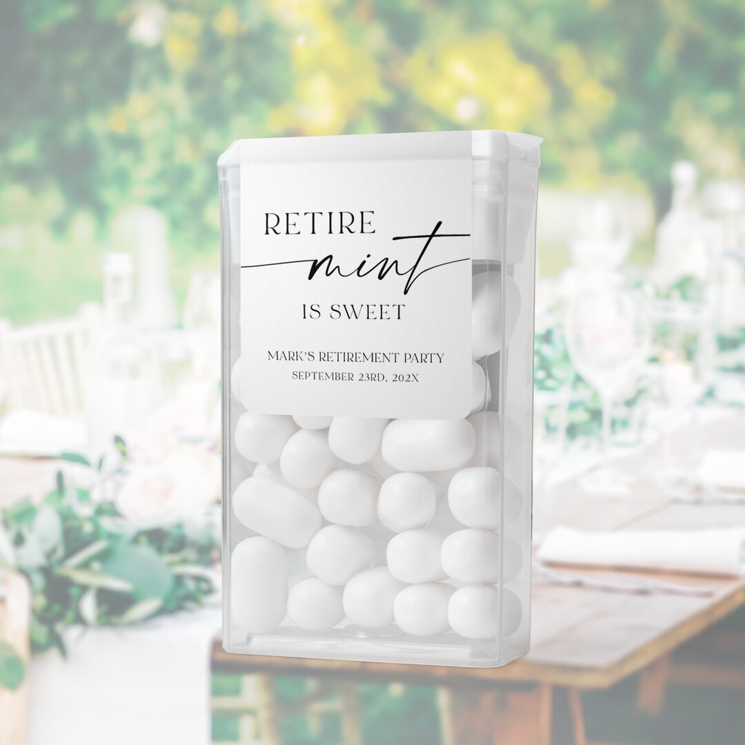 Retirement is Sweet Tic Tac Label Templates, Retire Mint Favor Labels ...