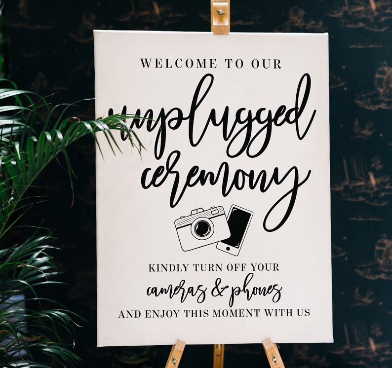 Unplugged Ceremony Printable Wedding Sign // Unplugged Wedding | Etsy