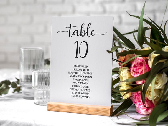 Elegant Wedding Table Numbers Printable Template Table - Etsy